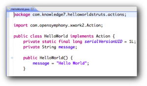 Using Struts actions — Knowledge7